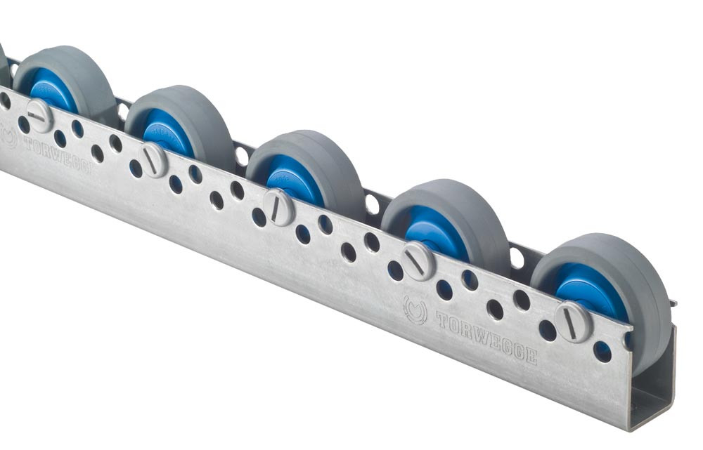 Universal-Rollenschiene, Profil 44x28x44x2 mm, verzinkt, KS-Rollen mit ...