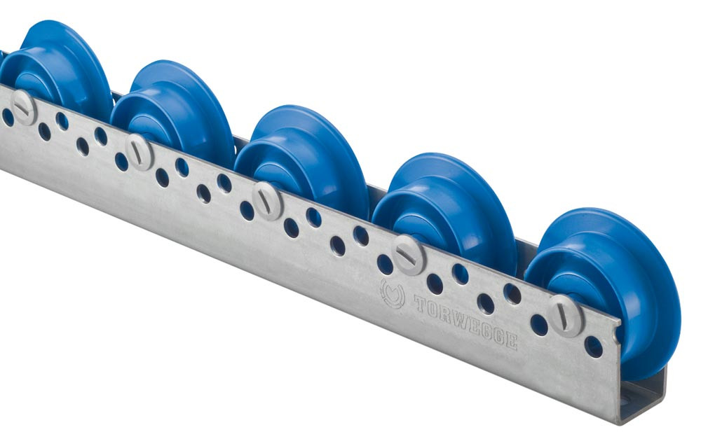 Universal-Rollenschiene, Profil 44x28x44x2 mm, verzinkt, KS-Rollen mit ...